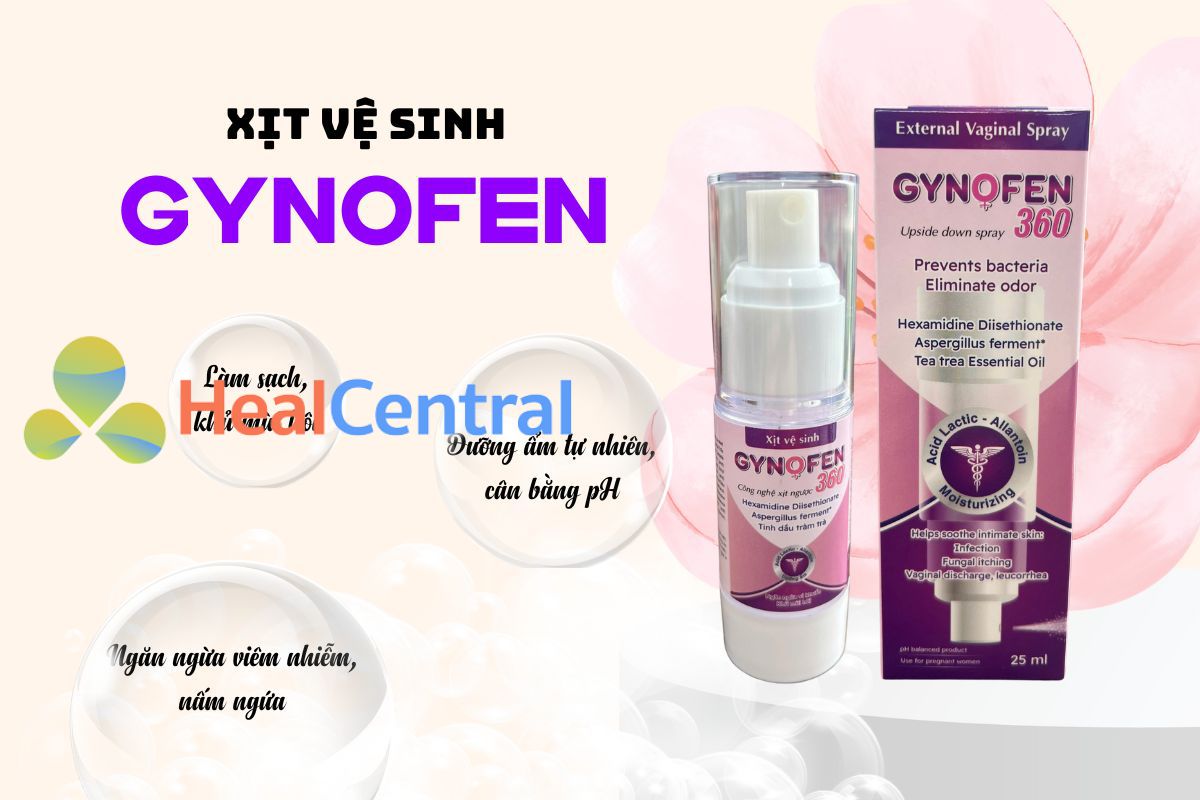 Xịt nấm ngứa phụ khoa GYNOFEN 360 làm sạch, diệt khuẩn, kháng nấm